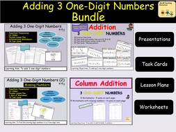 Addition: Adding 3 One-Digit Numbers, Presentations, Lesson Plans ...