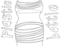 Plastic Bottle :Recycling and Materials Colouring Page | Teaching Resources