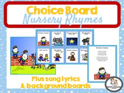Nursery Rhymes Choice Board - Nursery Rhyme Lyrics & Picture Boards ...