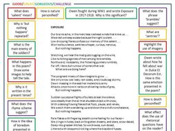 GCSE English Poetry EXPOSURE worksheet | Teaching Resources