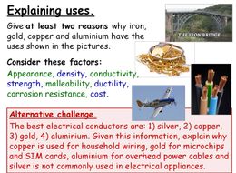 Transition Metals and Uses of Metals GCSE Lesson (SC13a SC13e) TRIPLE ...
