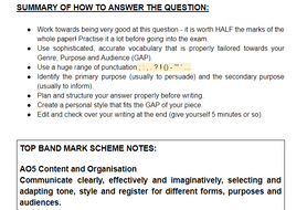 AQA GCSE English Language Paper 2 Section B | Teaching Resources