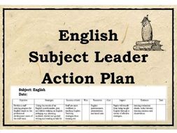 English Action Plan – subject leader, coordinator, improving reading ...