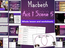Macbeth Act 1 Scene 5 (Lady Macbeth soliloquy) Whole lesson and ...