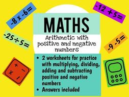 Arithmetic with positive and negative numbers worksheet | Teaching ...