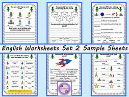 English Worksheets - Year 1 - Set 2 | Teaching Resources