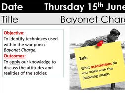KS3 Bayonet Charge Ted Hughes | Teaching Resources