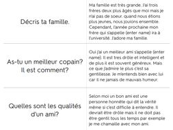 French General Conversation Answers AQA GCSE (9-1) | Teaching Resources