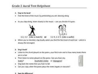ABRSM Grades 1-5 Aural help sheets | Teaching Resources