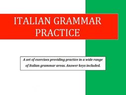 Italian Grammar Practice | Teaching Resources