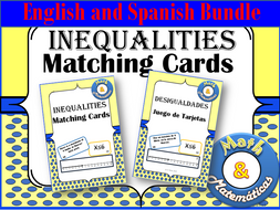 Inequalities Bundle English and Spanish | Teaching Resources