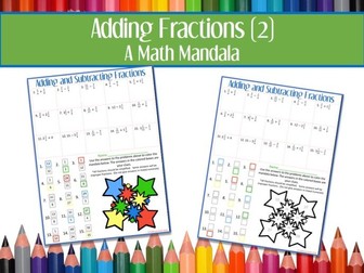 Adding and Subtracting Fractions MANDALAS | Teaching Resources