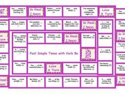 Past Simple Tense with Verb Be Legal Size Text Board Game | Teaching ...