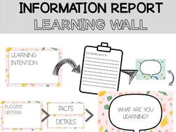 Information Report Learning Wall and Bump It Up Wall Toolkit - Year 4 ...