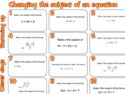 Changing the subject of an equation | Teaching Resources