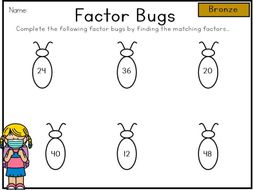 Factor Bug Worksheet Key Stage 2 | Teaching Resources
