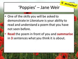 'Poppies' - Jane Weir | Teaching Resources