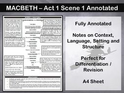 Macbeth Act 1 Scene 1 Annotated | Teaching Resources