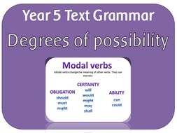 SPaG Year 5 Sentence Grammar: Degrees of possibility using adverbs or ...