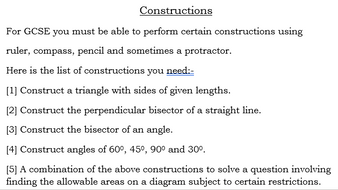 Constructions GCSE (9-1) | Teaching Resources