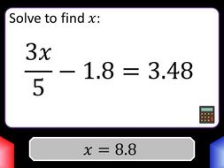 Linear Equations - 3 Step - Calculator - Blockbusters | Teaching Resources