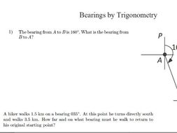 GCSE Maths Revision : Bearings by Trigonometry | Teaching Resources