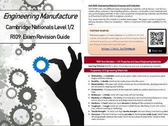 Exam Revision Booklets for Engineering OCR Cambridge Nationals ...