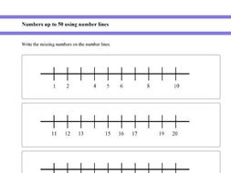 Numbers up to 50 using number lines for Year 1 and Year 2 students ...