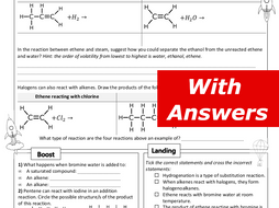Reactions of Alkenes Home Learning Worksheet GCSE | Teaching Resources