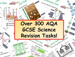 300 KS4 AQA GCSE Science Revision Tasks | Teaching Resources
