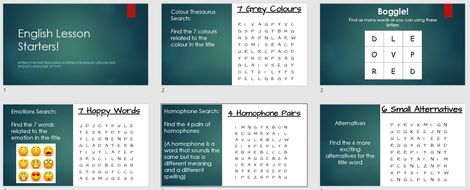 English Lesson Starters - Fun and Interactive | Teaching Resources