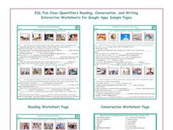 Quantifiers Read-Converse-Write Interactive Worksheets for Google Apps ...