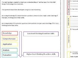 GCSE Design Technology – Textiles - homework - test by ekcochrane ...