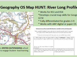 Geography River Long Profile OS map Hunt | Teaching Resources