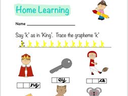 M, D, G, O, C, K Phonics Letters and Sounds Homework Sheets | Teaching ...