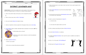 INTERNET SCAVENGER HUNT (Always NEW!!!!) | Teaching Resources
