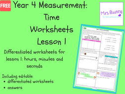 1. Time: hours, minutes and seconds worksheets (Y4) | Teaching Resources