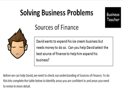 Sources of Finance - Revision / Cover Worksheet for GCSE Business and ...