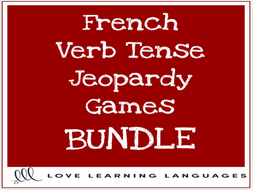 French verb tenses powerpoint jeopardy games bundle - 14 different ...