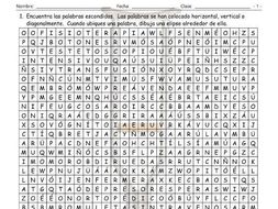 Hospitals and Injuries Spanish Word Search Worksheet | Teaching Resources