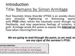 Remains by Simon Armitage | Teaching Resources