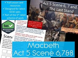 Act 5 Scene 6, 7, 8 and 9 Macbeth GCSE English Literature 9-1 ...