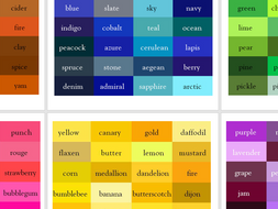 Colour Thesaurus | Teaching Resources
