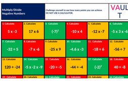 Negative Numbers Revision Mat Bundle | Teaching Resources