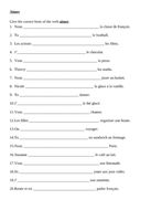 Aimer French verb worksheet | Teaching Resources