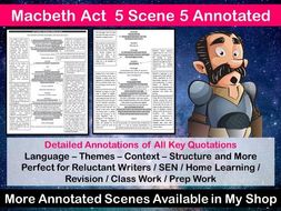 Macbeth Act 5 Scene 5 Annotated | Teaching Resources