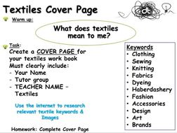 Textiles COVER Page Task - design a mood board task - Cover lesson ...