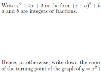 Completing the square and finding turning points worksheets (with solutions) | Teaching Resources