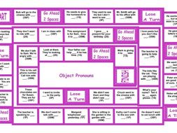 Object Pronouns Legal Size Text Board Game | Teaching Resources