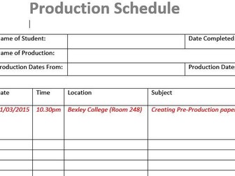 Media Pre-Production Paperwork Templates | Teaching Resources